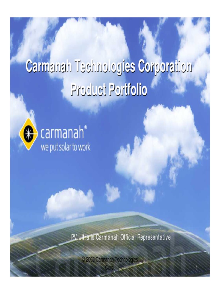 Carmanah Product Overview | PDF