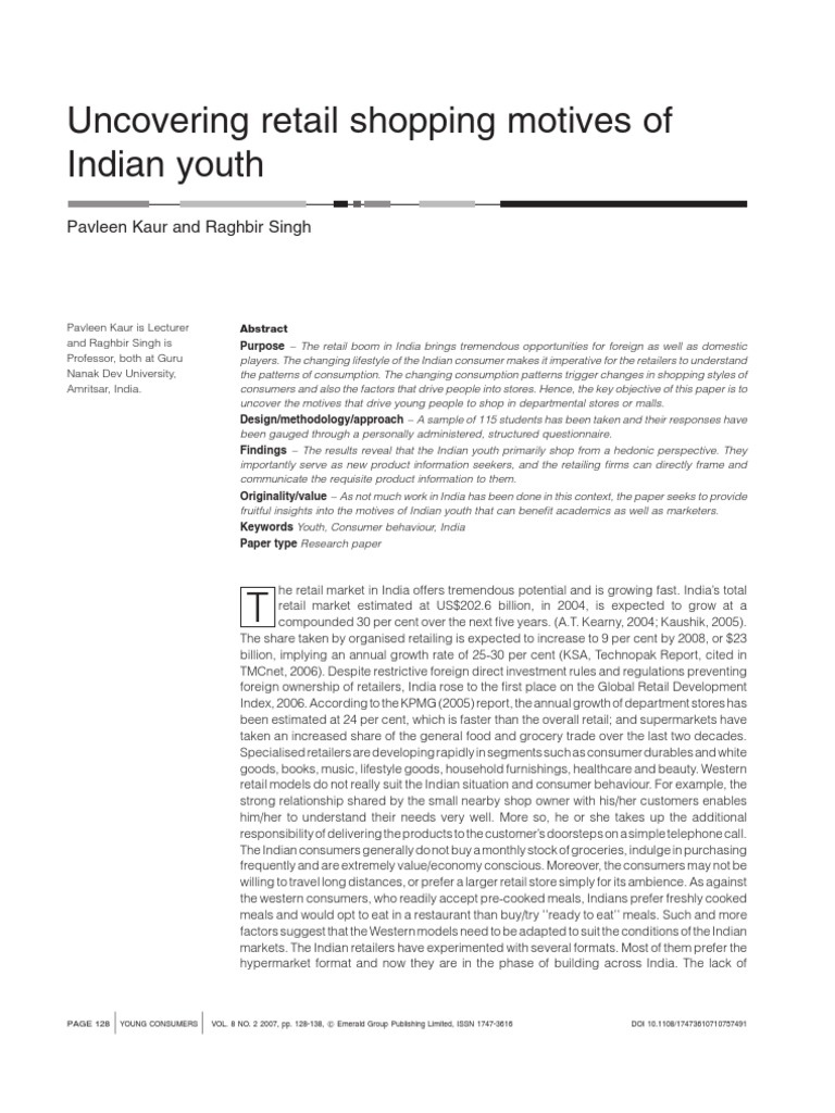 Reasons For Shopping | PDF | Retail | Consumer Behaviour