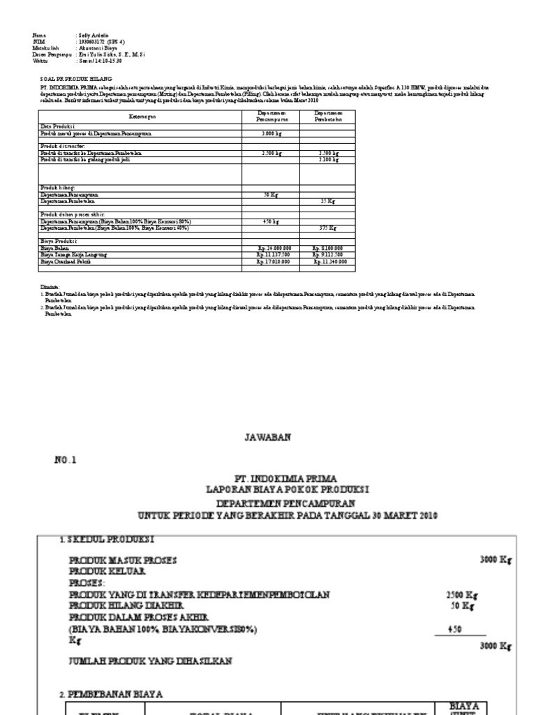 Tugas Akt - Biaya Selly Ardelia | PDF