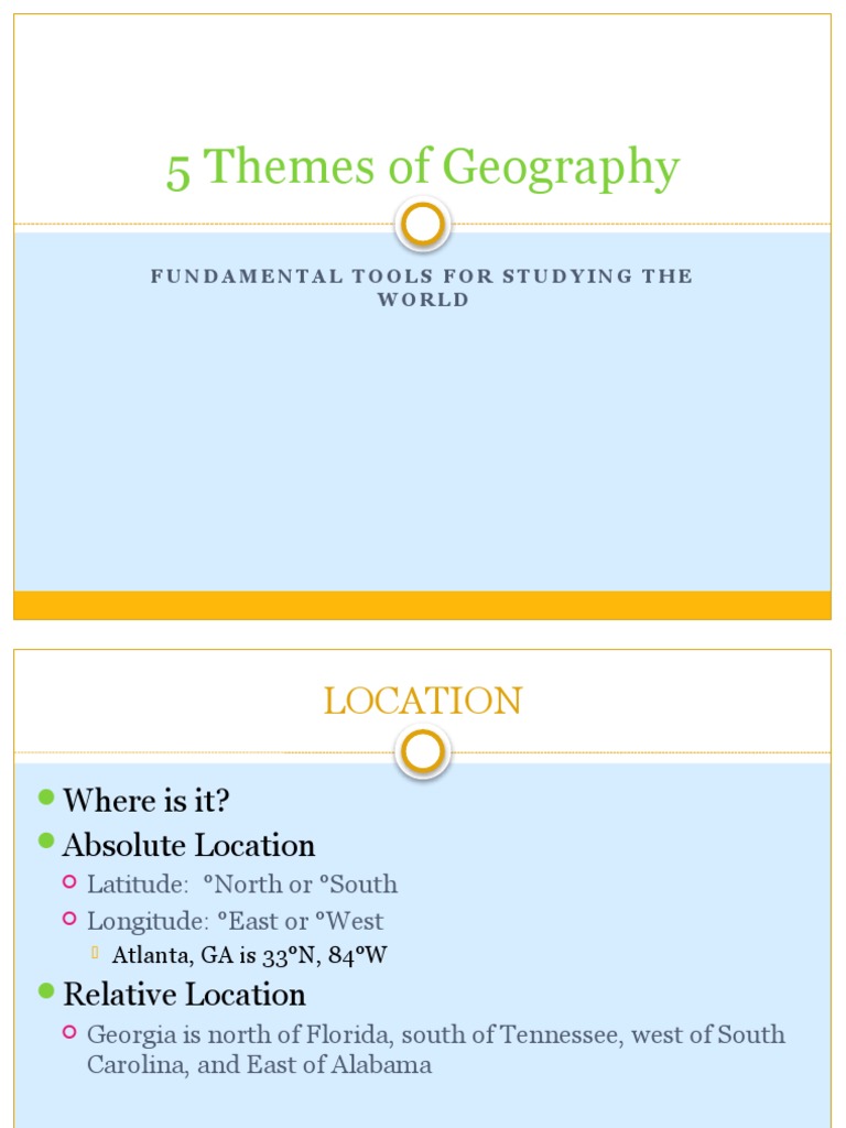 5 Geographic Themes Explained | PDF | Social Science