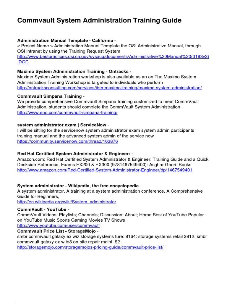 Vdocuments MX Commvault System Administration Training Will Be Sitting ...