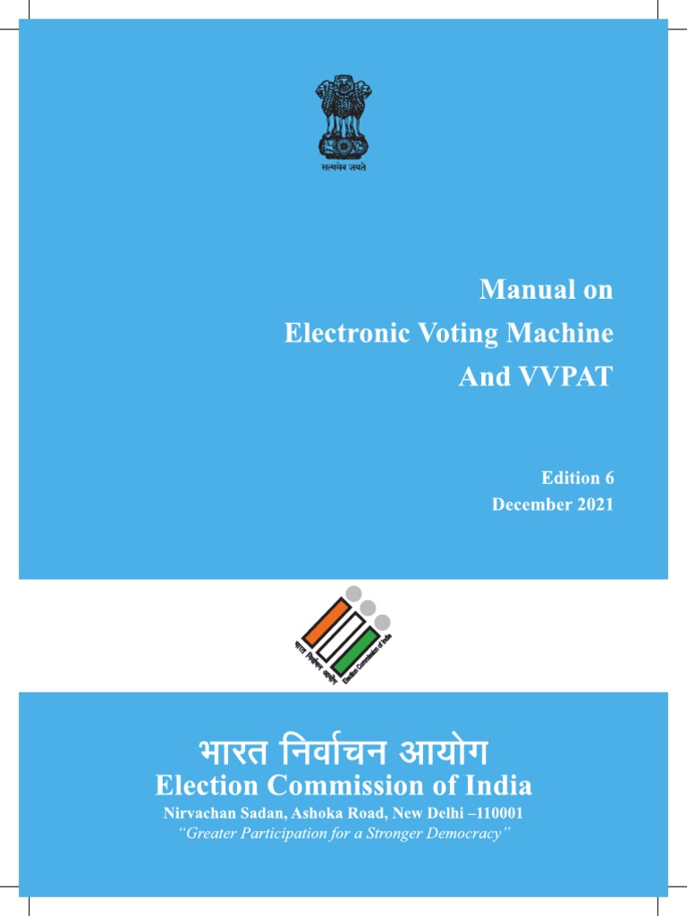 EVM-VVPAT Manual Dec-2021 | PDF | Electronic Voting | Voting Machine