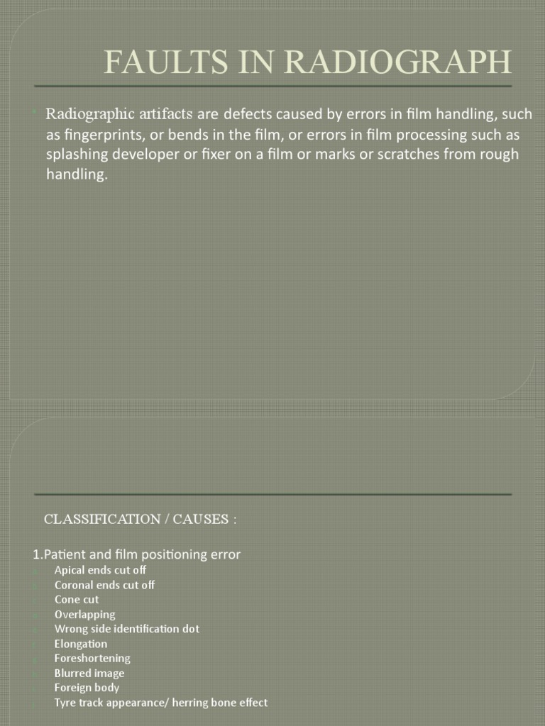 Faults in Radiograph. | PDF