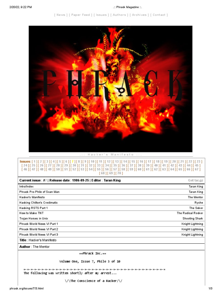 Phrack Magazine | PDF | Security Hacker | Cybercrime