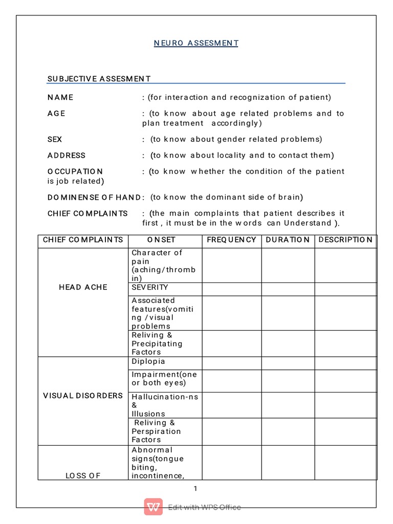 Neuro Assessment Guide | PDF | Diseases And Disorders | Animal Physiology