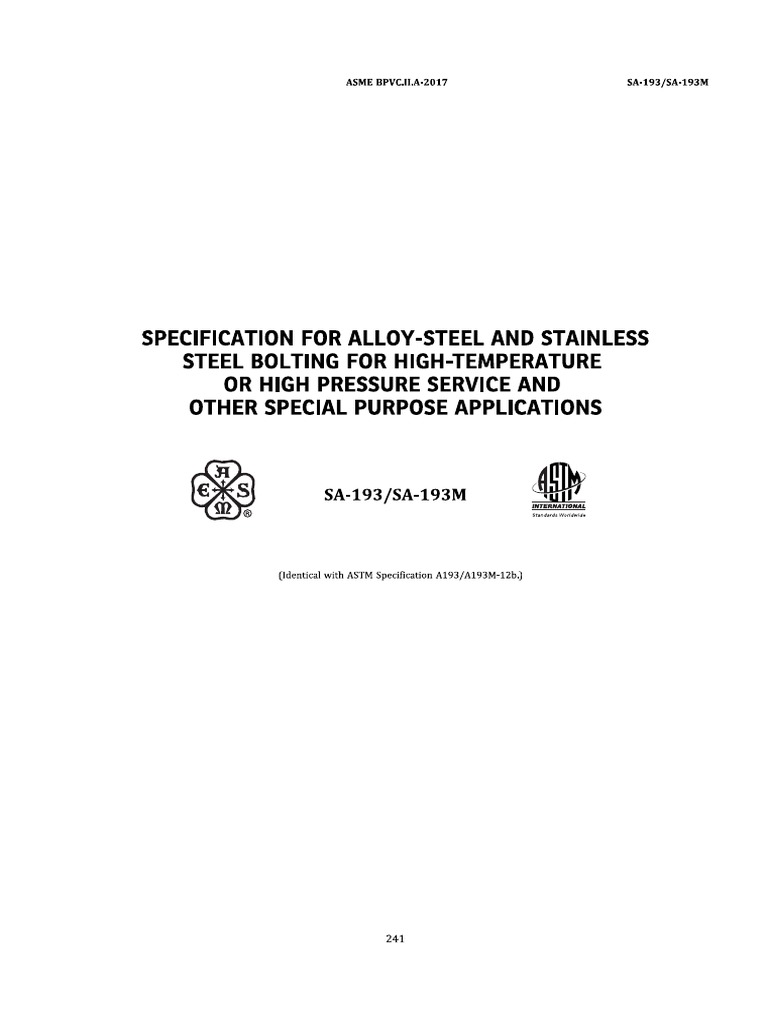 Asme Sa-193 | PDF