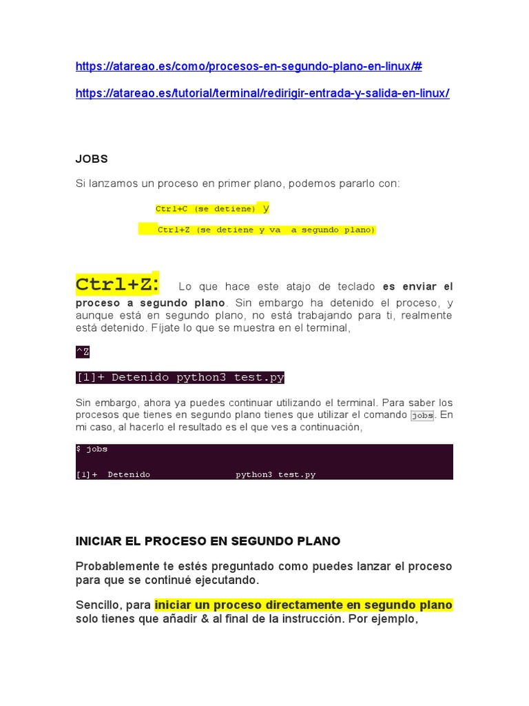 Lanzar Procesos en Segundo Plano | PDF | Interfaz de línea de comando ...