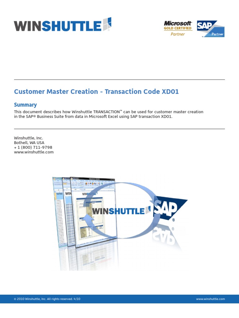 Exercise XD01 | PDF | Microsoft Excel | Sap Se