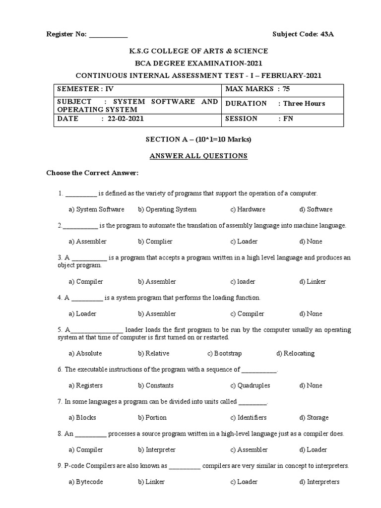 Ssos-Qp Cia-I | PDF | Compiler | Assembly Language