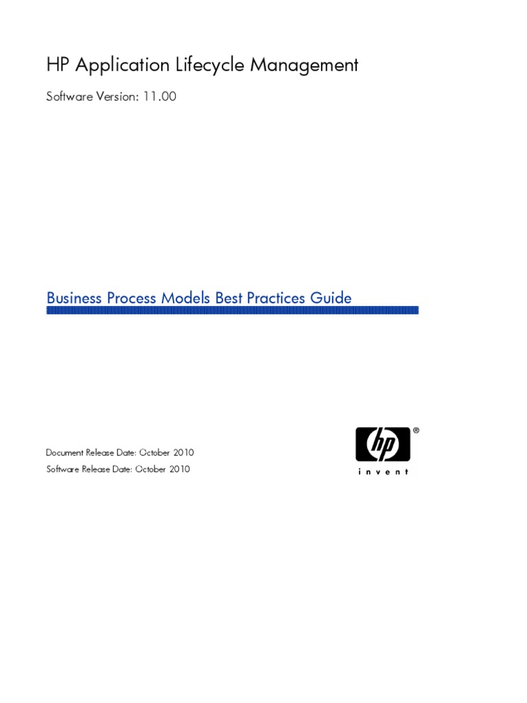 HP Application Lifecycle Management: Business Process Models Best ...