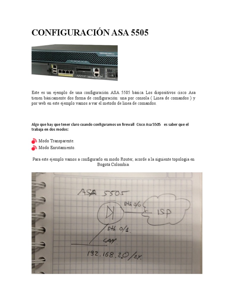 Configuración Asa 5505 | PDF | Dirección IP | Estándares de red