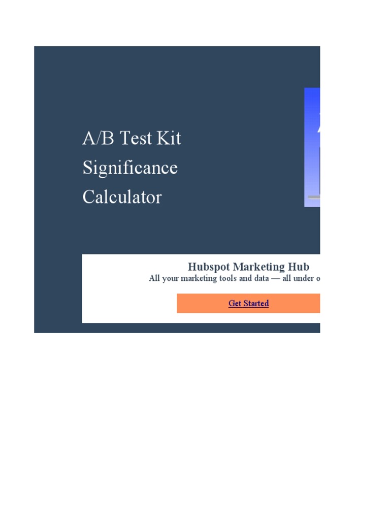 A - B Test Kit Significance Calculator | PDF | Confidence Interval ...