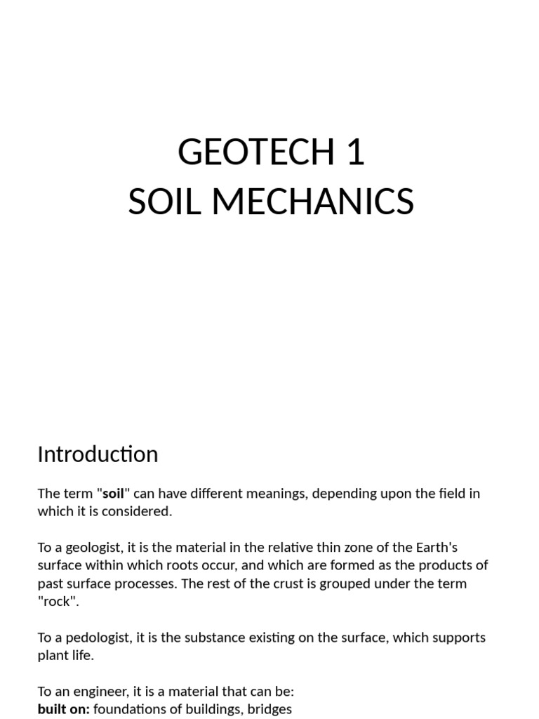 Geotech 1 | PDF | Rock (Geology) | Geotechnical Engineering