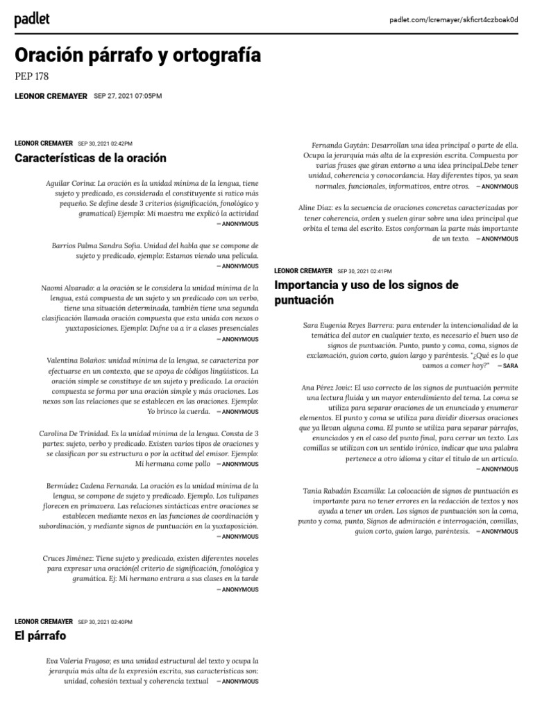 Ejercicios sobre oraciones y párrafos | PDF | Oración (Lingüística) | Coma