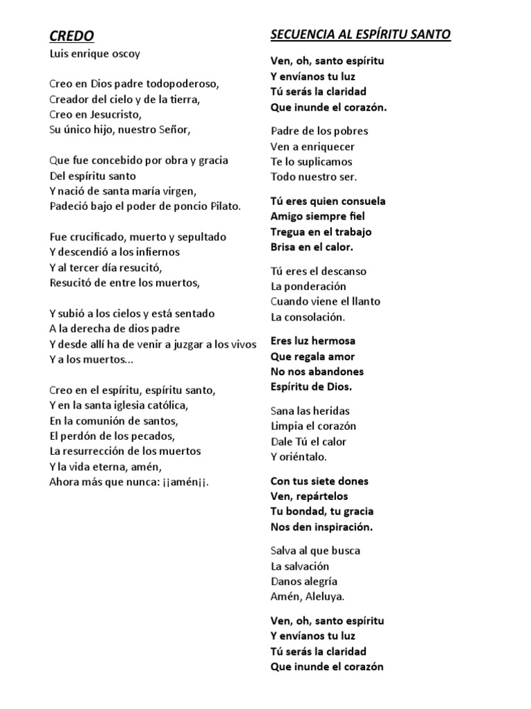 Credo Cantado | PDF | Salvación | espíritu Santo