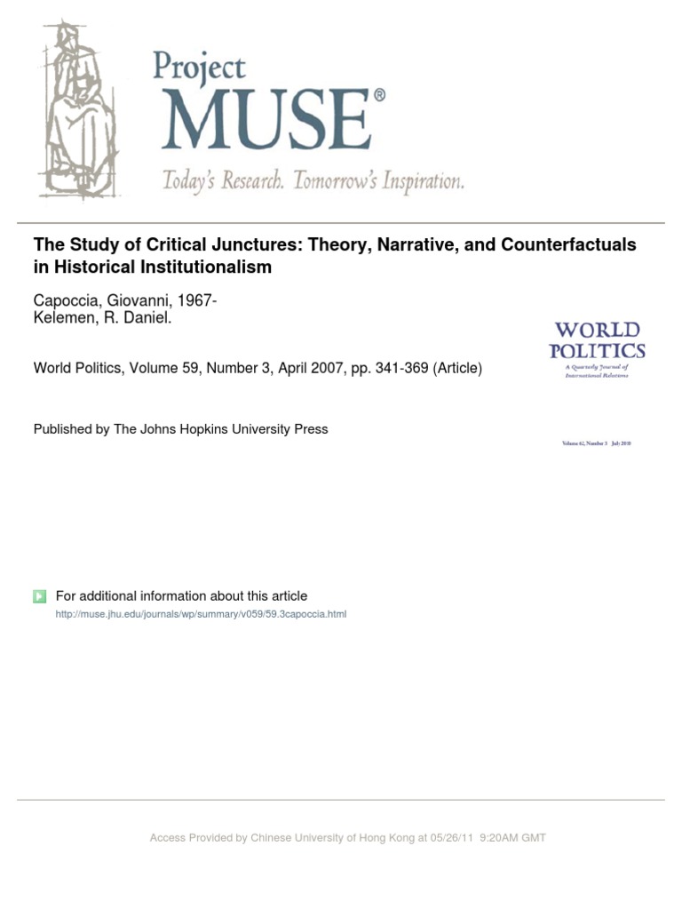 The Study of Critical Junctures | PDF | Causality | Economics