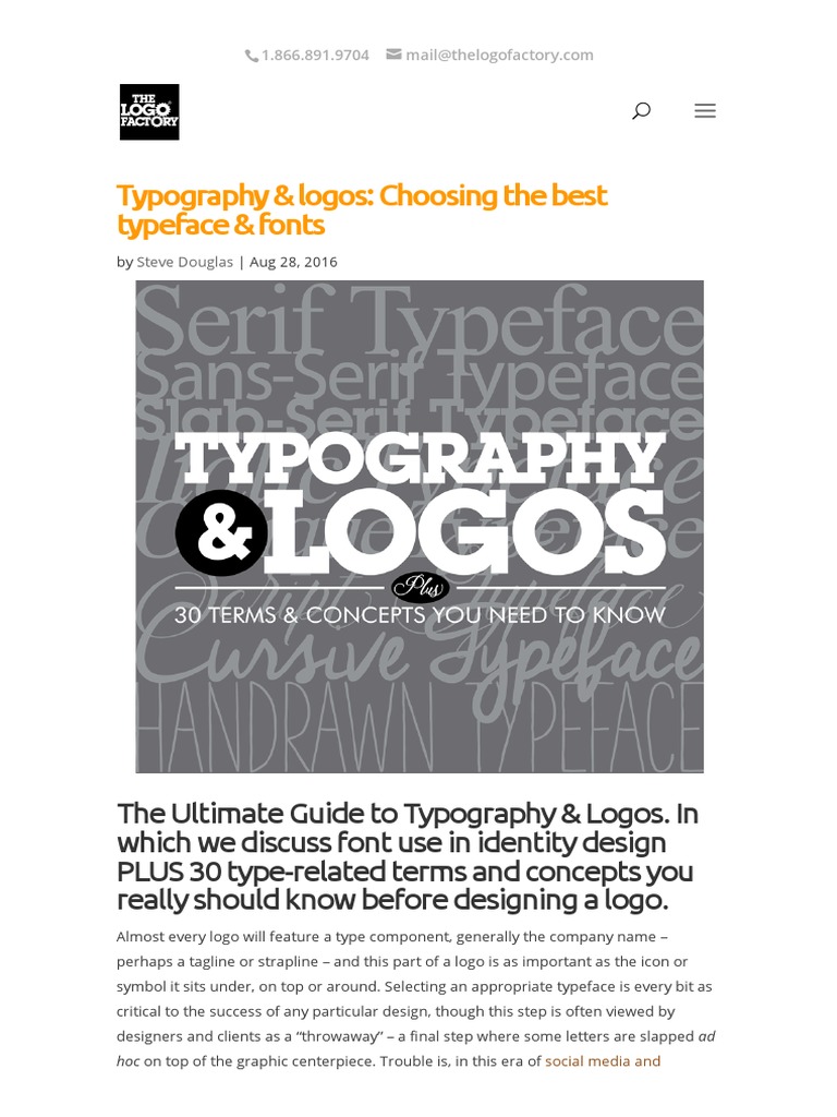 Typography & Logos - Choosing The Best Typeface & Fonts | PDF ...