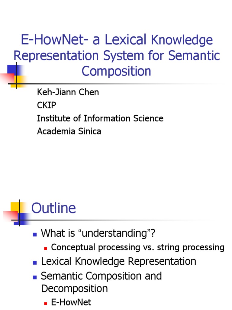 Lexical Knowledge and E-HowNet-2010-Proseminar II | PDF | Semantics | Part Of Speech