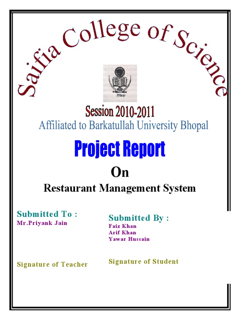 Restaurant Management System Project Report | PDF | Digital Technology ...