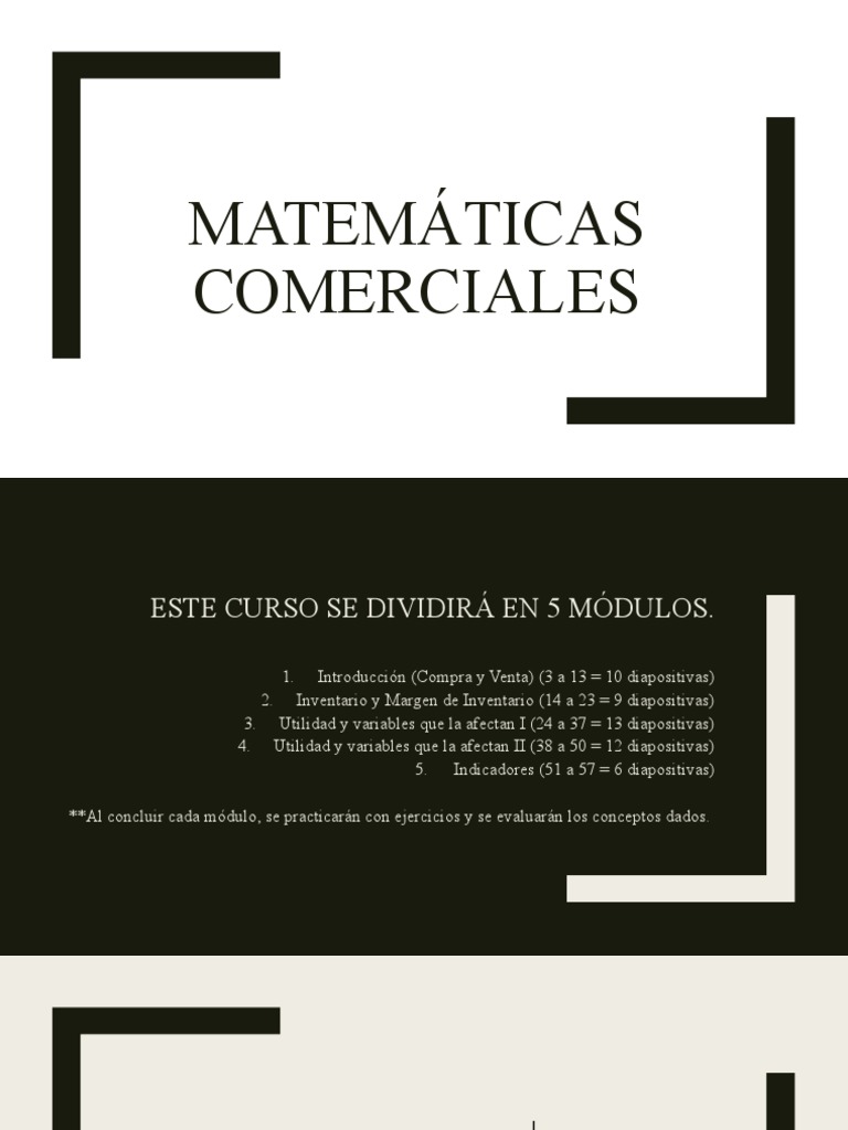 Cur So Matemáticas Comercial Es | PDF | Inventario | Publicidad