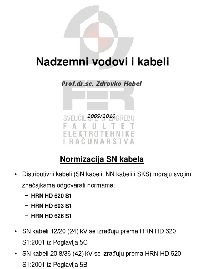 Nadzemni Vodovi I Kabeli-Predavanje 2. | PDF