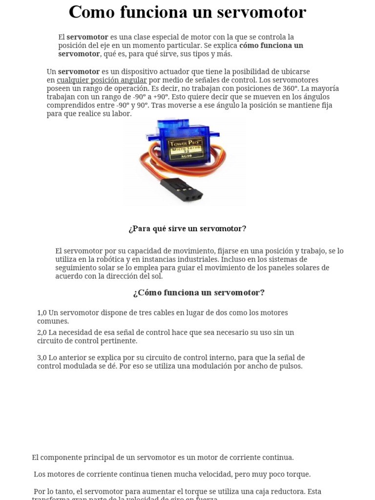Como Funciona Un Servomotor | PDF