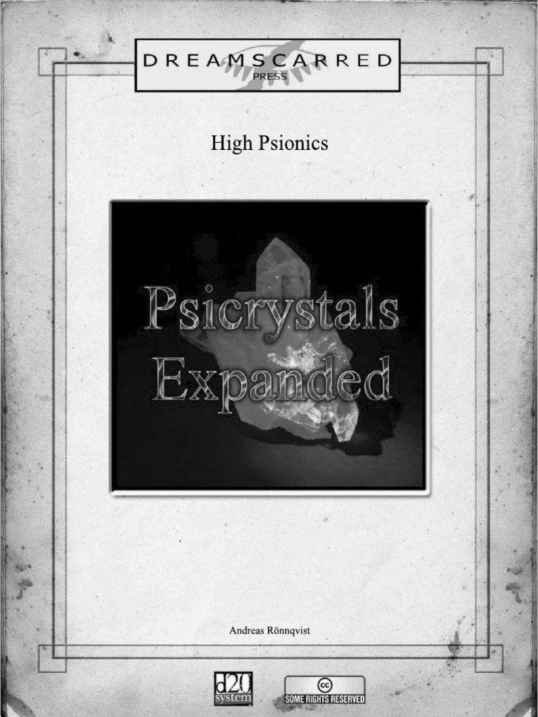 d20 DreamScarred Press High Psionics - Psicrystals Expanded | PDF | D20 System