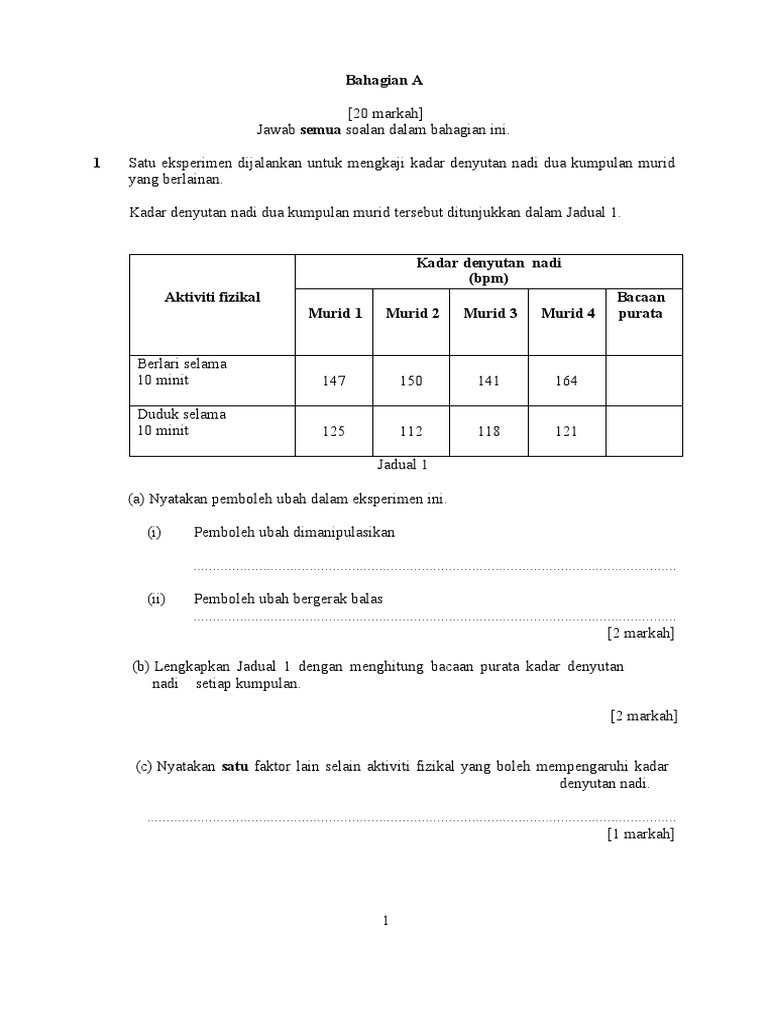 Soalan Sains Akhir Tahun Form 4 | PDF