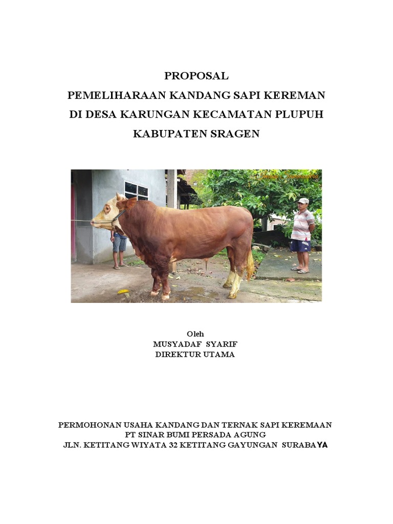 Proposal Sapi Kereman Sragen | PDF | Teknologi & Rekayasa