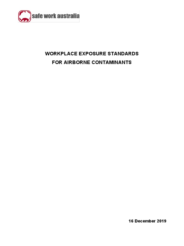 Workplace Exposure Standards For Airborne Contaminants | PDF ...