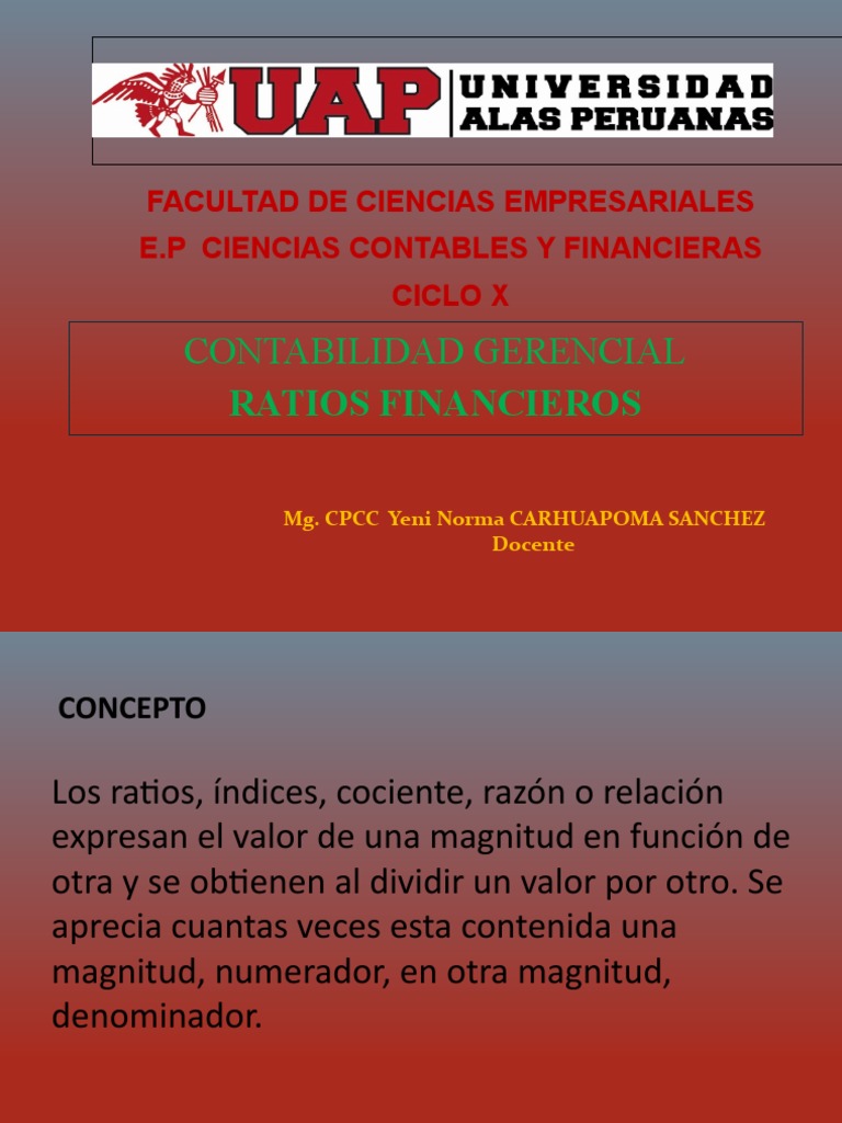 Ratios Financieros en Contabilidad Gerencial | PDF | Rentabilidad sobre ...