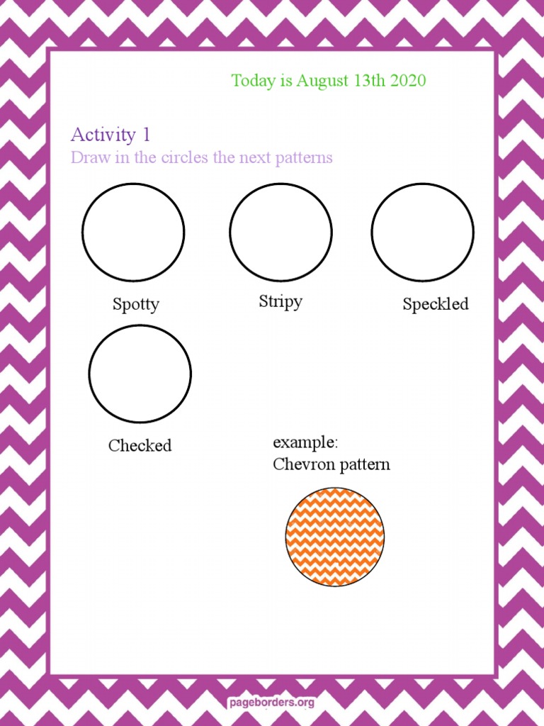 Activity 1: Draw in The Circles The Next Patterns | PDF