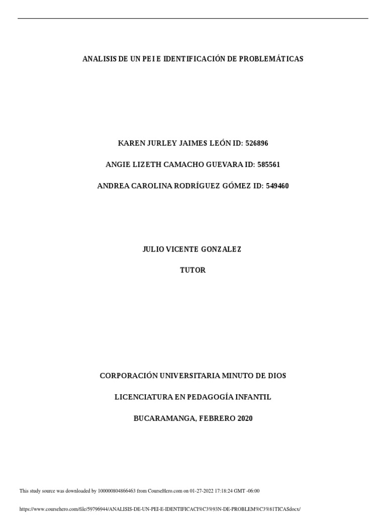 Analisis de Un Pei e Identificaci N de Problem Ticas | PDF | Constructivismo (filosofía de la ...