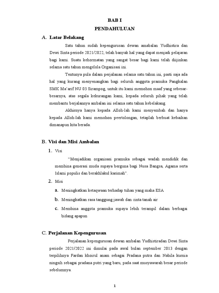 Contoh LPJ Singkat | PDF