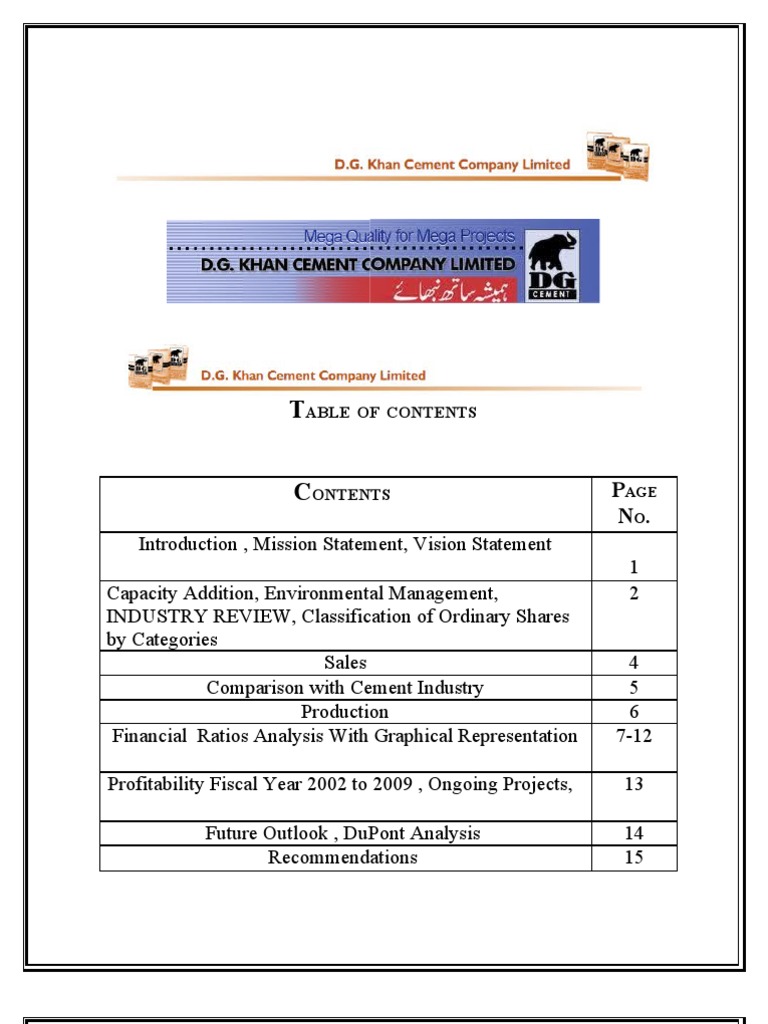 Term Paper DGK Cement | PDF | Revenue | Market Liquidity