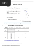 Simple Pendulum Lab Report | PDF | Pendulum | Physics