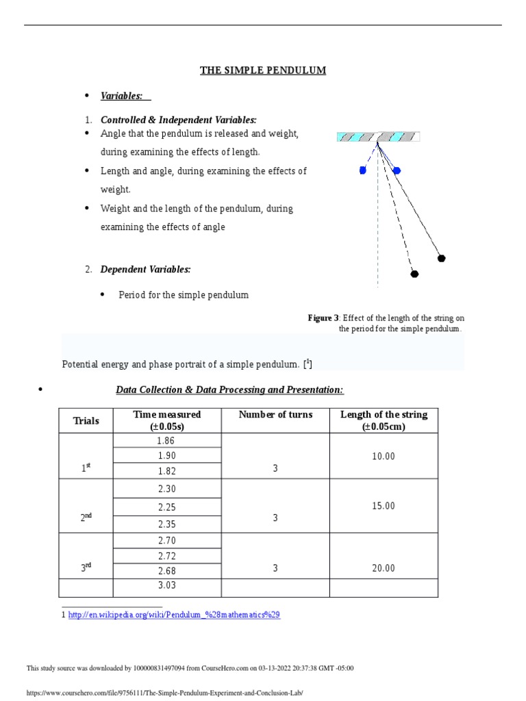 Physics Lab: Pendulum Period Analysis | PDF | Pendulum | Mass
