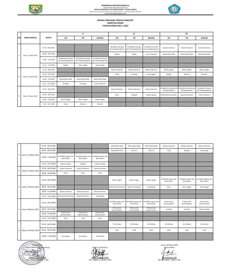 Jadwal UTS | PDF
