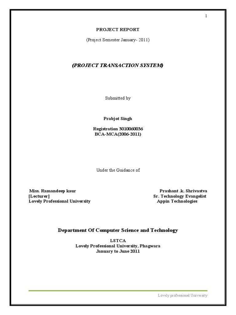 Project Transcation | PDF | Databases | Information Retrieval