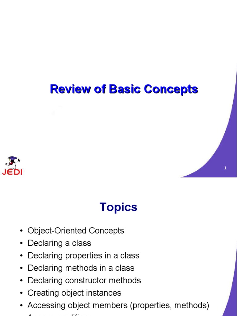 JEDI Slides-Intro2-Chapter01-Review of Basic Concepts in Java | PDF | Method (Computer ...