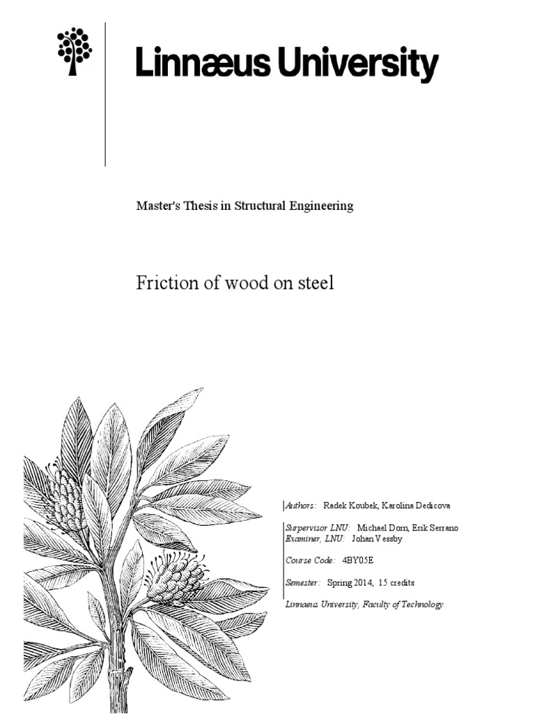 Friction of Wood On Steel 1 | PDF | Friction | Wood