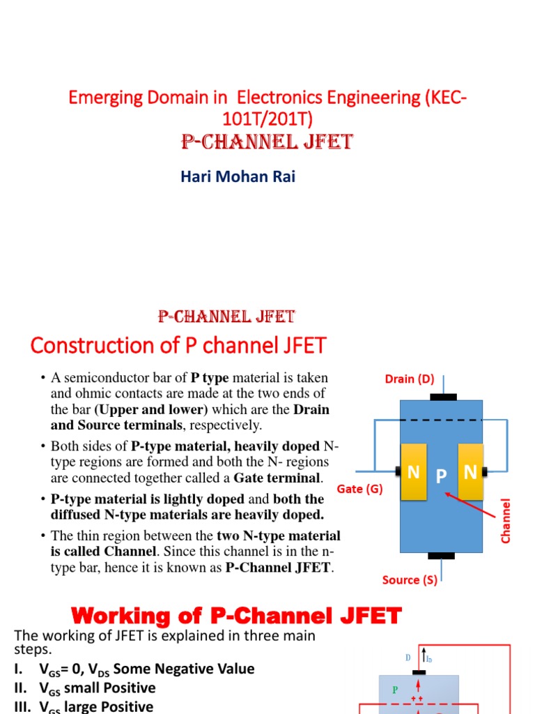 Lect 6 P Channel JFET | PDF | P–N Junction | Field Effect Transistor