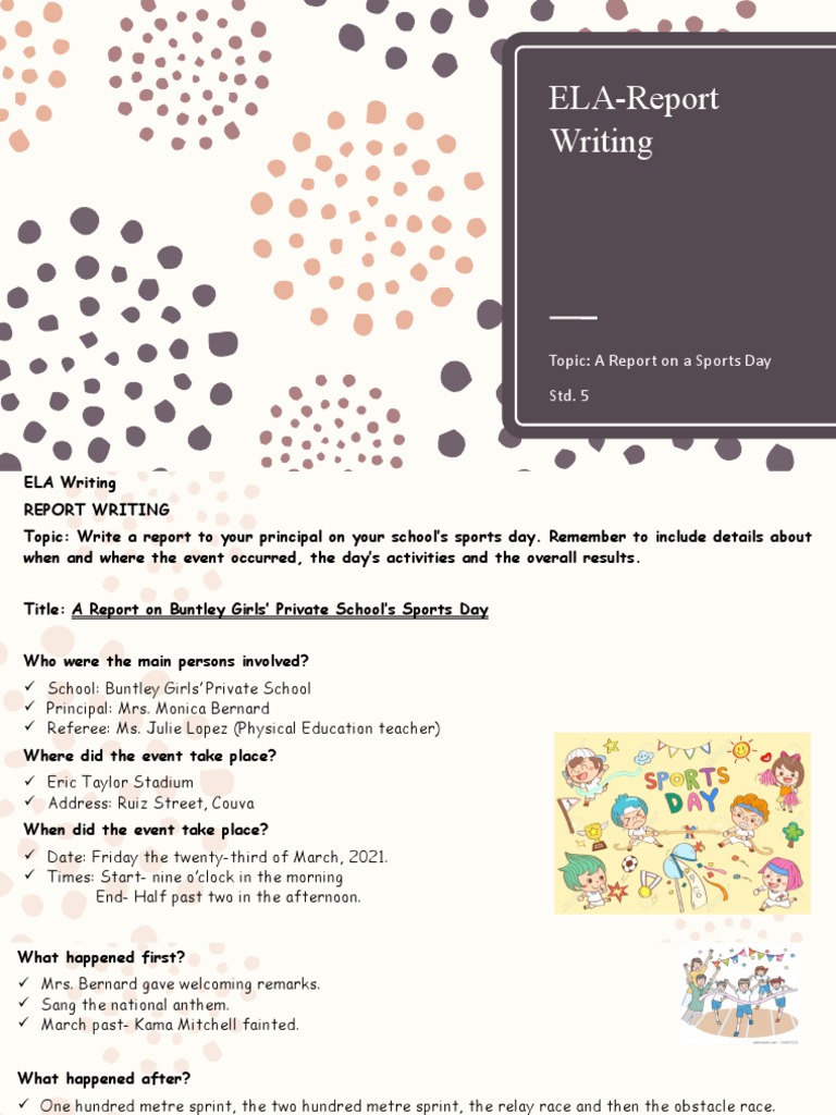 ELA-Report Writing Report On A Sports Day | Download Free PDF | Sports