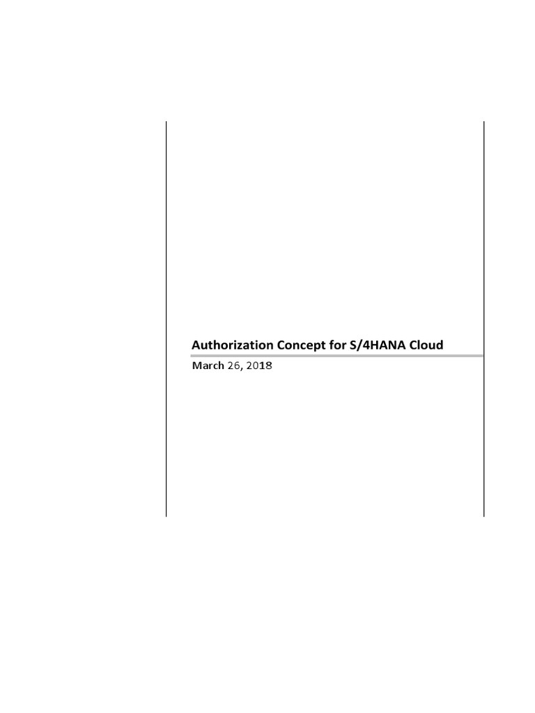 Authorization Concept For S4HANA Cloud | PDF | Scope (Computer Science) | Cloud Computing