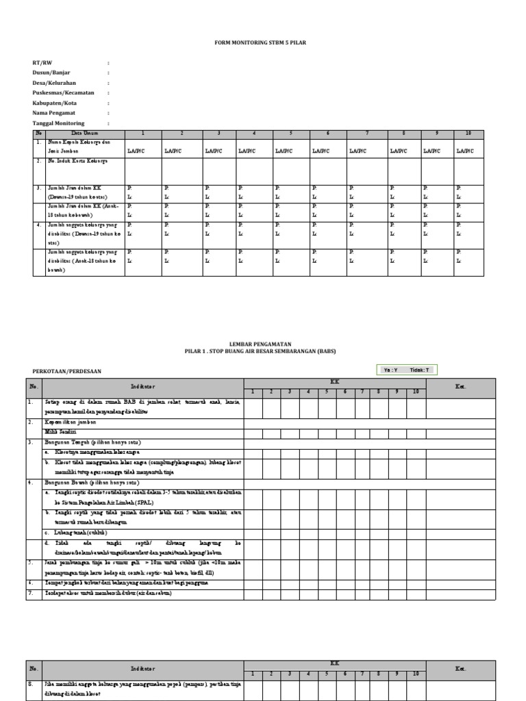 FORM MONITORING STBM 5 PILAR - 23112019 - Final | PDF