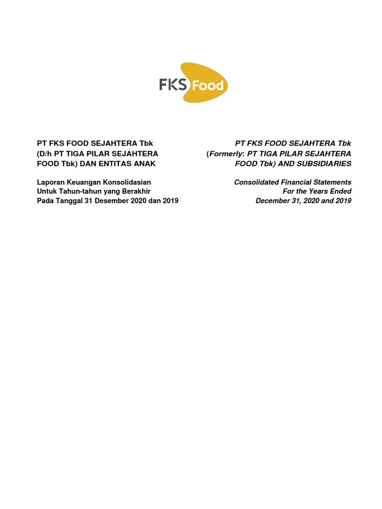Lap Keu FKS Food Sejahtera GA 31 Dec 2020 | PDF
