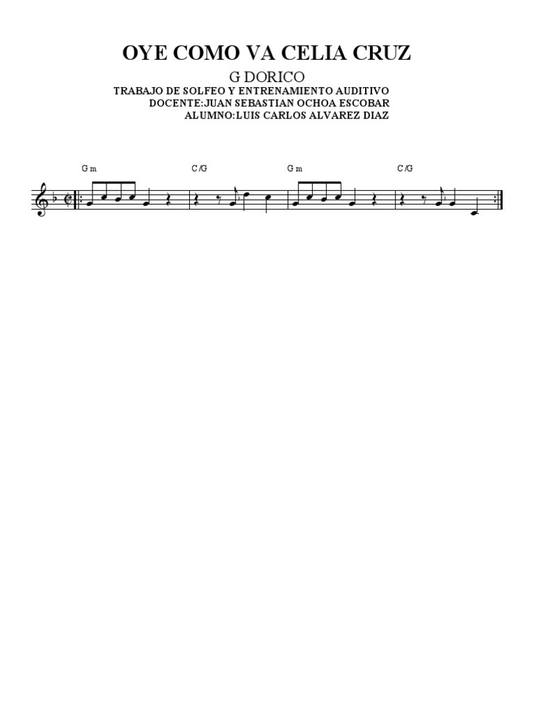 Oye Como Va Celia Cruz G Dorico | PDF