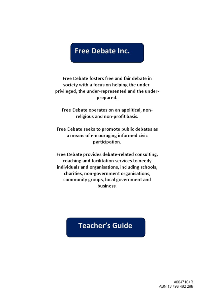 Free Debate Teacher's Guide | PDF | Argument | Semiotics