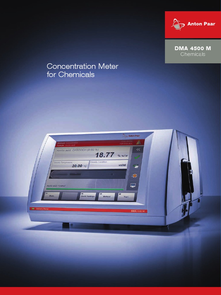 Concentration Meter For Chemicals: DMA 4500 M | PDF | Chemical ...
