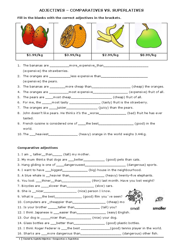 Comparing Fruits: A Guide to Using Comparative and Superlative ...
